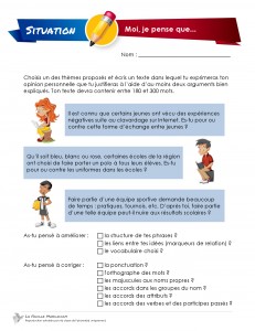 Le texte d'opinion - LaFeuilleMobile.com