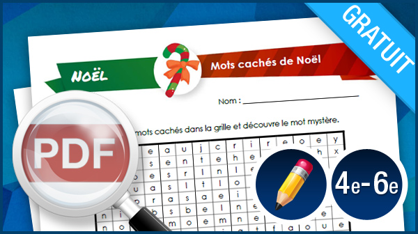 Mots cachés de Noël (GRATUIT!) - LaFeuilleMobile.com