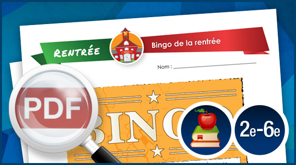 Bingo de la rentrée - LaFeuilleMobile.com